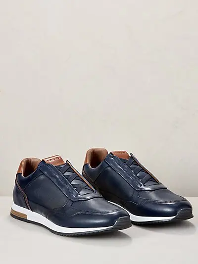 Overland Zay Leather Sneakers - Navy