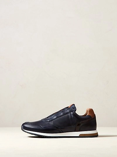 Overland Zay Leather Sneakers - Navy