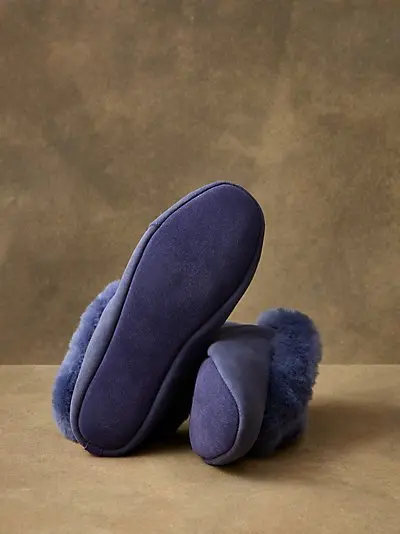 Overland Sophia Soft-sole Sheepskin Slippers - Bluejay