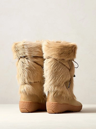 Overland Anna Wool-lined Fur Boots - Beige