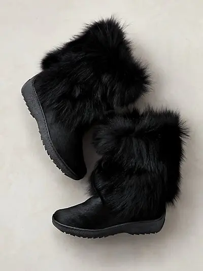 Overland S Volpe Fur Boots - Black/black