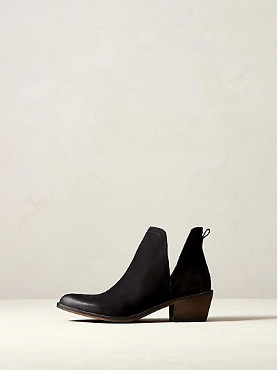 Overland S Cassidy Distressed Leather Ankle Boots - Black