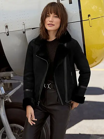 Overland Mila Sheepskin Moto Jacket