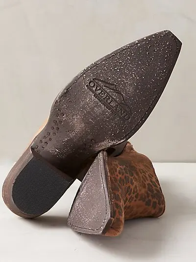 Overland S Marie Leather Mules - Leopard Ocre