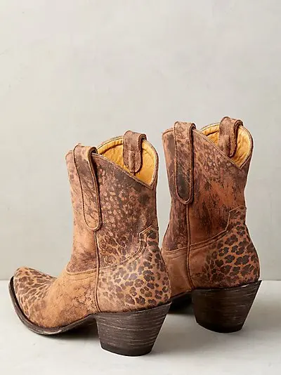 Overland Selena Leather Cowboy Boots - Ocre