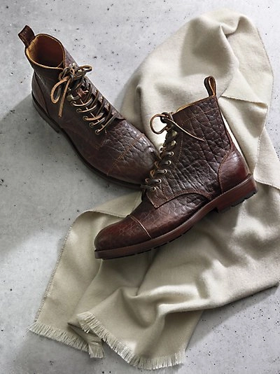 Overland Telluride Bison Leather Cap Toe Boots