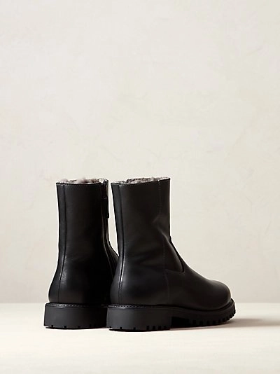 BOS & CO Brock Shearling-lined Water-resistant Leather Boots - Black