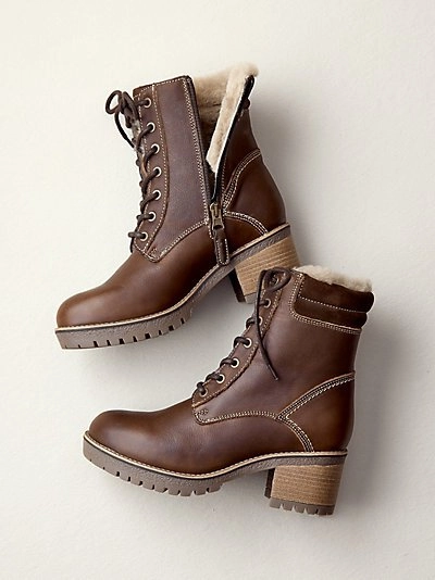 BOS & CO Mustang Shearling-lined Water-resistant Leather Boots