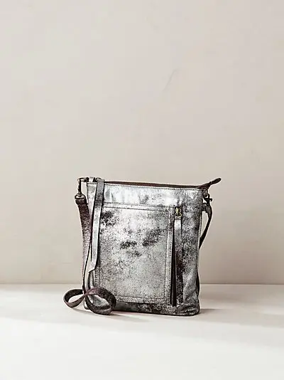Overland Sonoma Shimmer Leather Crossbody Bag - Brown/gold