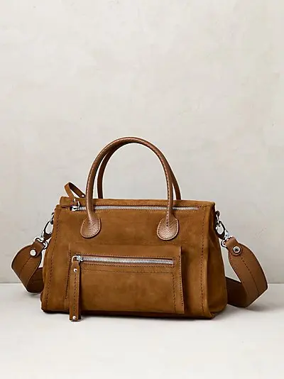 Overland Vicenza Medium Leather Crossbody Bag - Saddle