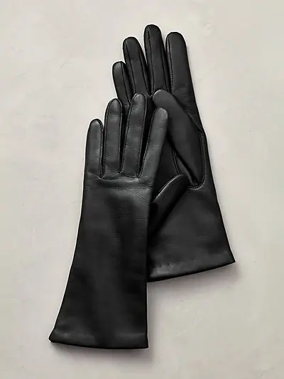 Overland Amaryllis Cashmere-lined Hair Sheep Leather Gloves - Black/pine