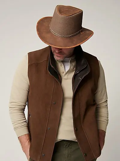 Overland Shoreline Crushable Leather & Mesh Western Hat