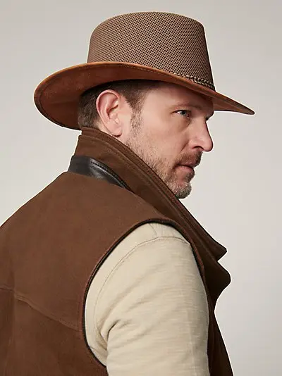 Overland Shoreline Crushable Leather & Mesh Western Hat
