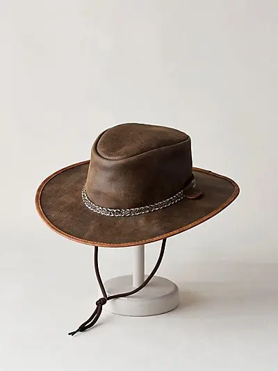 Overland Rancher Packable Oil-leather Cowboy Hat - Copper 2