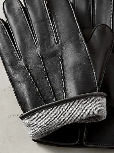 Overland Hickory Cashmere-lined Hairsheep Leather Gloves