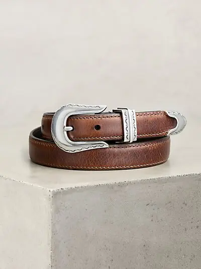 Overland Magnolia Bison Leather Belt - Saddle