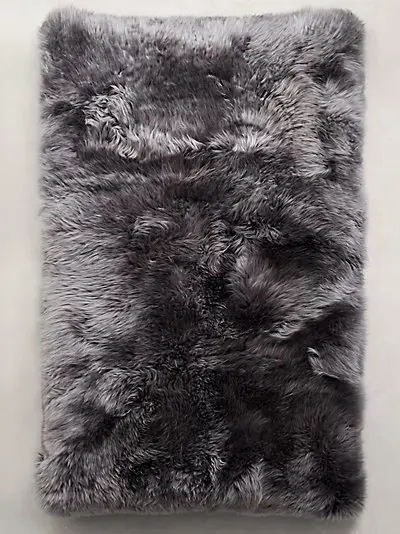 Overland Sheepskin Floor Cushion Rug - Steel