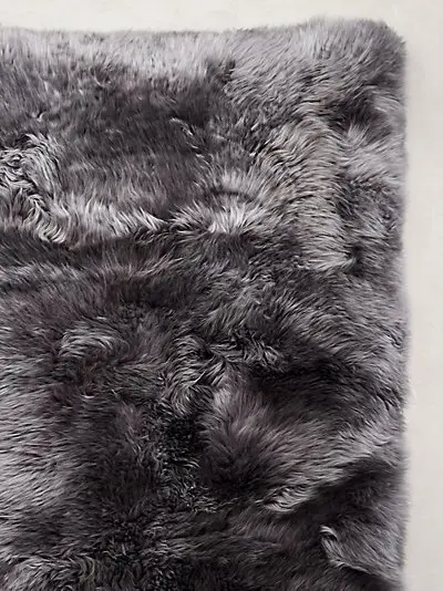 Overland Sheepskin Floor Cushion Rug - Steel