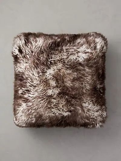 Overland 18" X 18" Double-sided Australian Sheepskin Pillow - Wolf Tipped