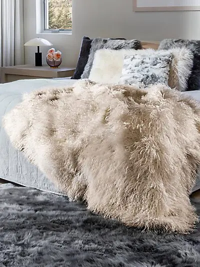 Overland Polar Dreams Tibetan Lamb Blanket - Shell