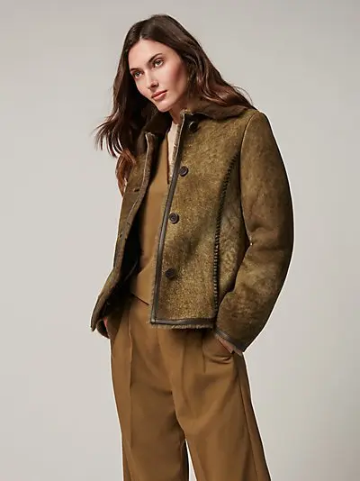 Overland Jolie Shearling Jacket - Olive Jungle