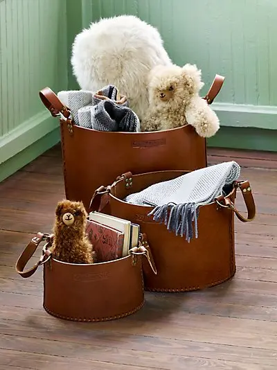 Overland Small Leather Basket