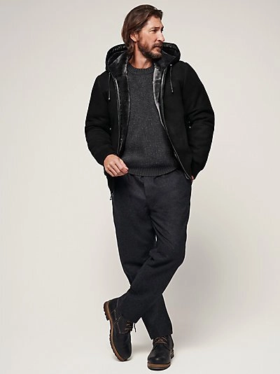 Overland Luke Hooded Sheepskin Jacket - Black Briesa
