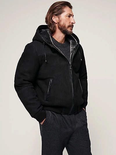 Overland Luke Hooded Sheepskin Jacket - Black Briesa