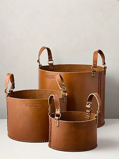 Overland Large Leather Basket