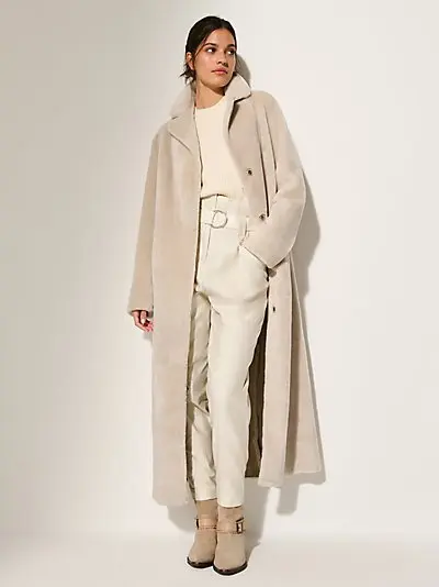 Overland Yvette Shearling Sheepskin Coat - Creme