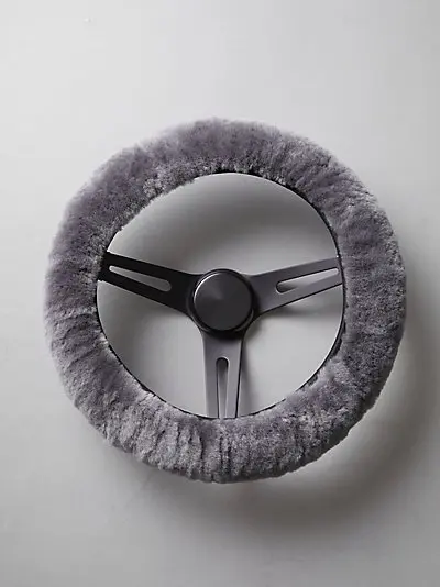 Overland Sheepskin Steering Wheel Cover - Grey