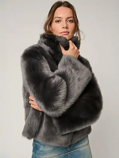 Overland Kylie Reversible Sheepskin Jacket - Graphite