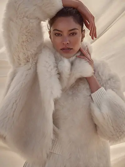 Overland Kylie Reversible Sheepskin Jacket - Ivory