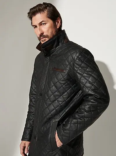 Overland Christian Quilted Leather Coat
