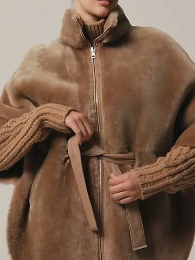 Overland Jasmine Reversible Shearling Cape
