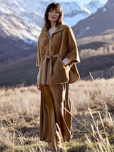 Overland Jasmine Reversible Shearling Cape