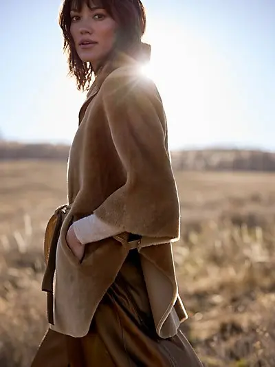 Overland Jasmine Reversible Shearling Cape