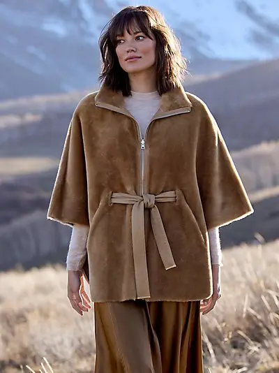 Overland Jasmine Reversible Shearling Cape