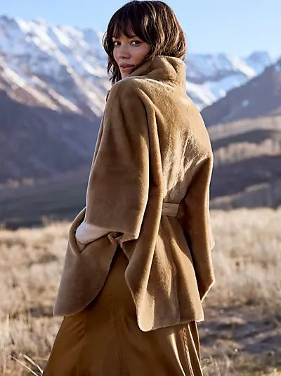 Overland Jasmine Reversible Shearling Cape