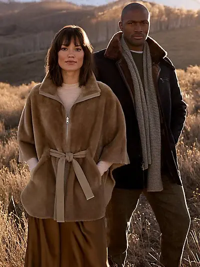 Overland Jasmine Reversible Shearling Cape