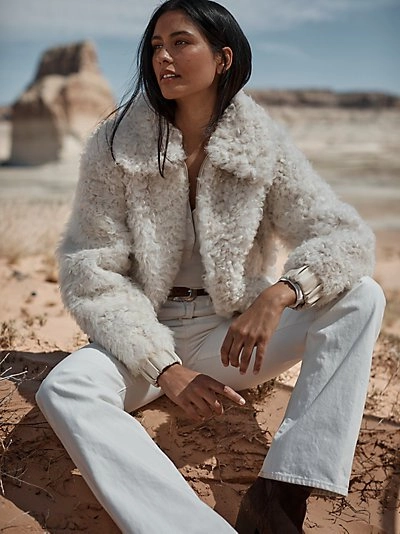 Overland Phoebe Reversible Shearling Jacket - Beige