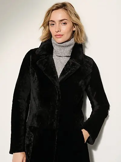 Overland Morgan Sheepskin Coat - Black