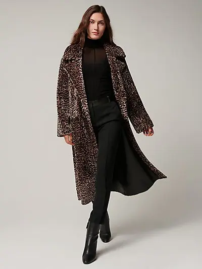 Overland Stevie Reversible Sheepskin Coat - Leopard/black