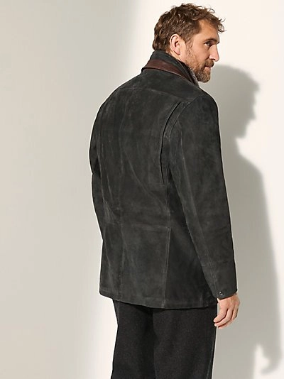 Overland Carlsbad Verona Calf Leather Blazer With Removable Bib - Black