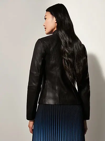 Overland Danni Lambskin Leather Jacket - Black