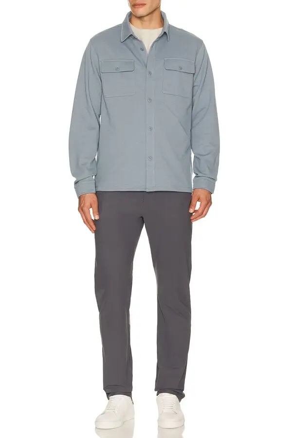 Vuori Waffle Shirt Jacket In Blue - Abyss