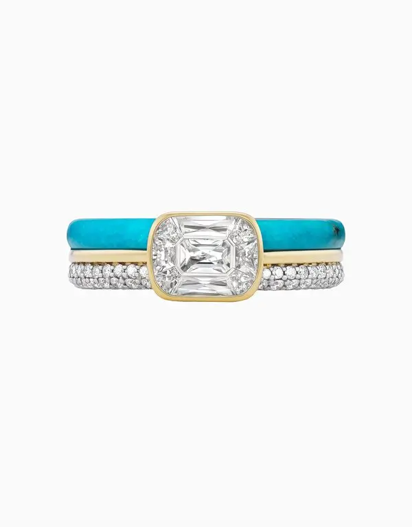 EMILY P. WHEELER Stacked Diamond And Turquoise Ring - One-color