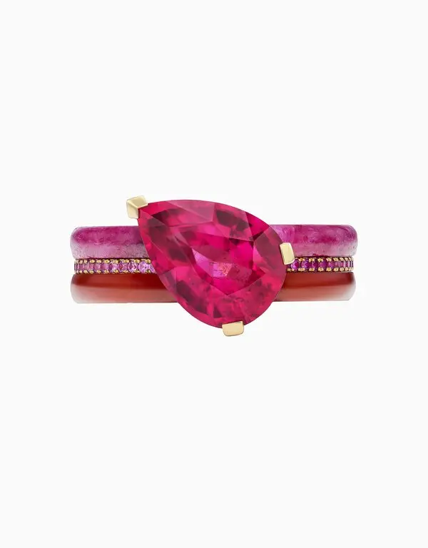 EMILY P. WHEELER Stacked Ring With Rubellite And Pink Sapphires - One-color