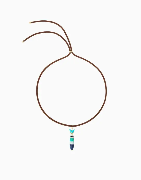 EMILY P. WHEELER Fish Pendant Necklace With Australian Opal, Blue Opal, Turquoise, Aventurine, Aquamarine, Sodalite, And Chrysoprase - One-color