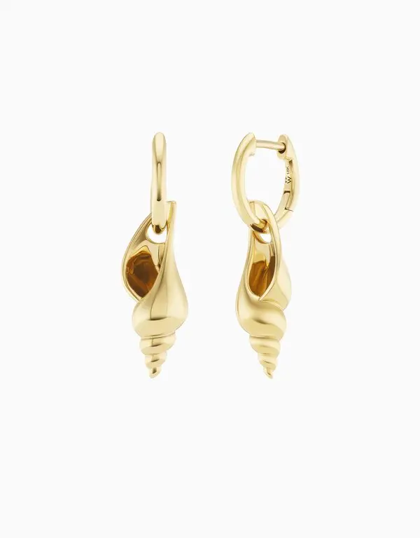 EMILY P. WHEELER 18k Yellow Gold Sculptural Shell Drop Earrings - One-color